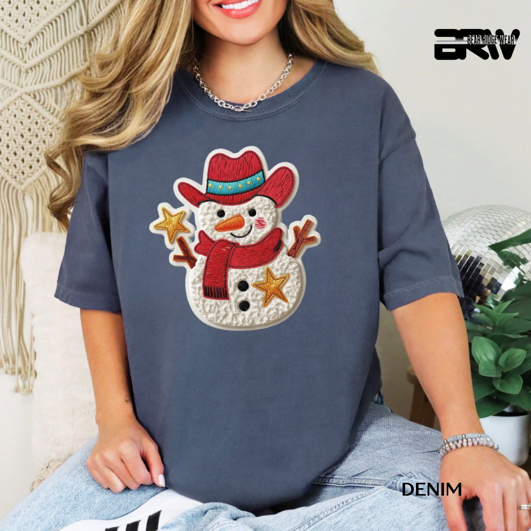 'Snowman Cowboy Yarn' Christmas Tee – Bear Ridge Wear